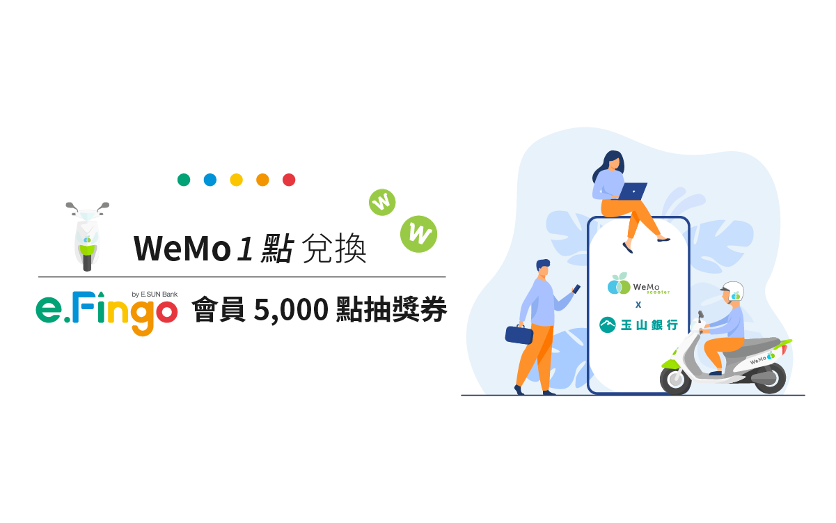 玉山銀行X WeMo Scooter 】跨界合作！免費騎乘券等你帶回家！ | WeMo Scooter